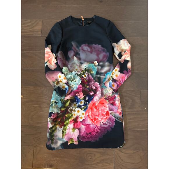 Ted Baker | Dresses | Ted Baker Vyr Tunic Long Sleeve Dress Size Floral ...